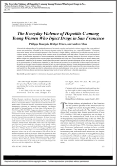 The Everyday Violence of Hepatitis C among Young Women Who Inject Drugs ...